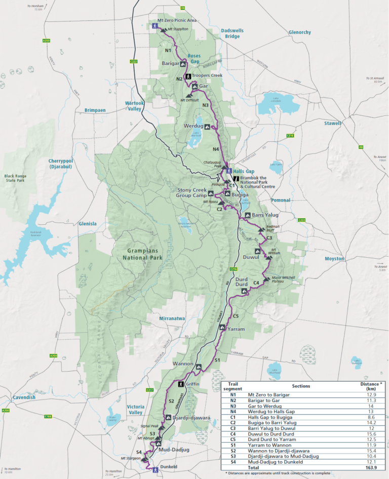 Grampians Peaks Trail Map - Grampians Peaks Walking Co.